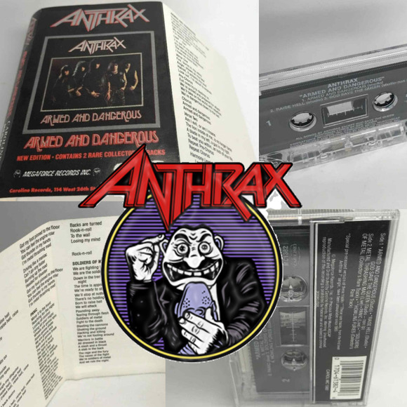 Megaforce Records | Media | Vtg Anthrax Armed Dangerous Cassette Thrash ...